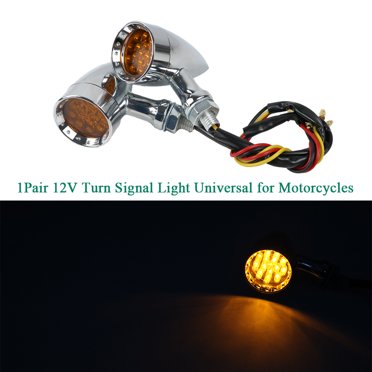 2 Pair Motorcycle Front & Rear OZ-USA Turn Signal Amber LED Light Dual ...