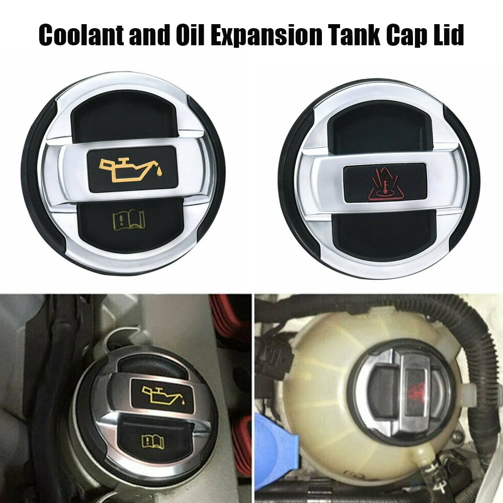 ALLTIMES 2PCS Coolant and Oil Expansion Tank Cap Lid, ABS, Oil ...