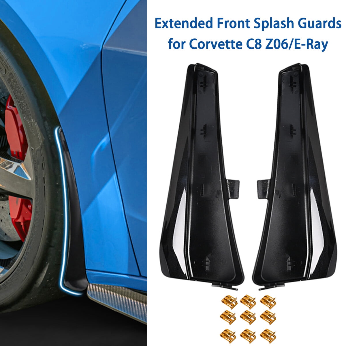 ALLTIMES 2PCS Extended Front Splash Guards For Chevrolet for Corvette ...