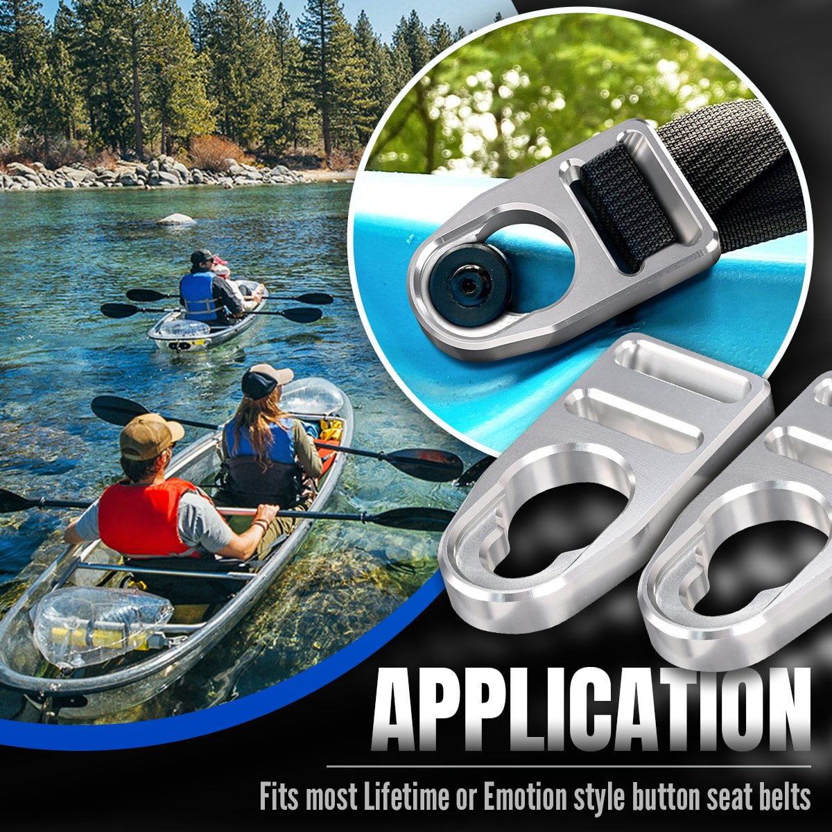 ALLTIMES 2PCS Kayak Seat Strap Replacement Buckle Clip for 1" Strapping ...