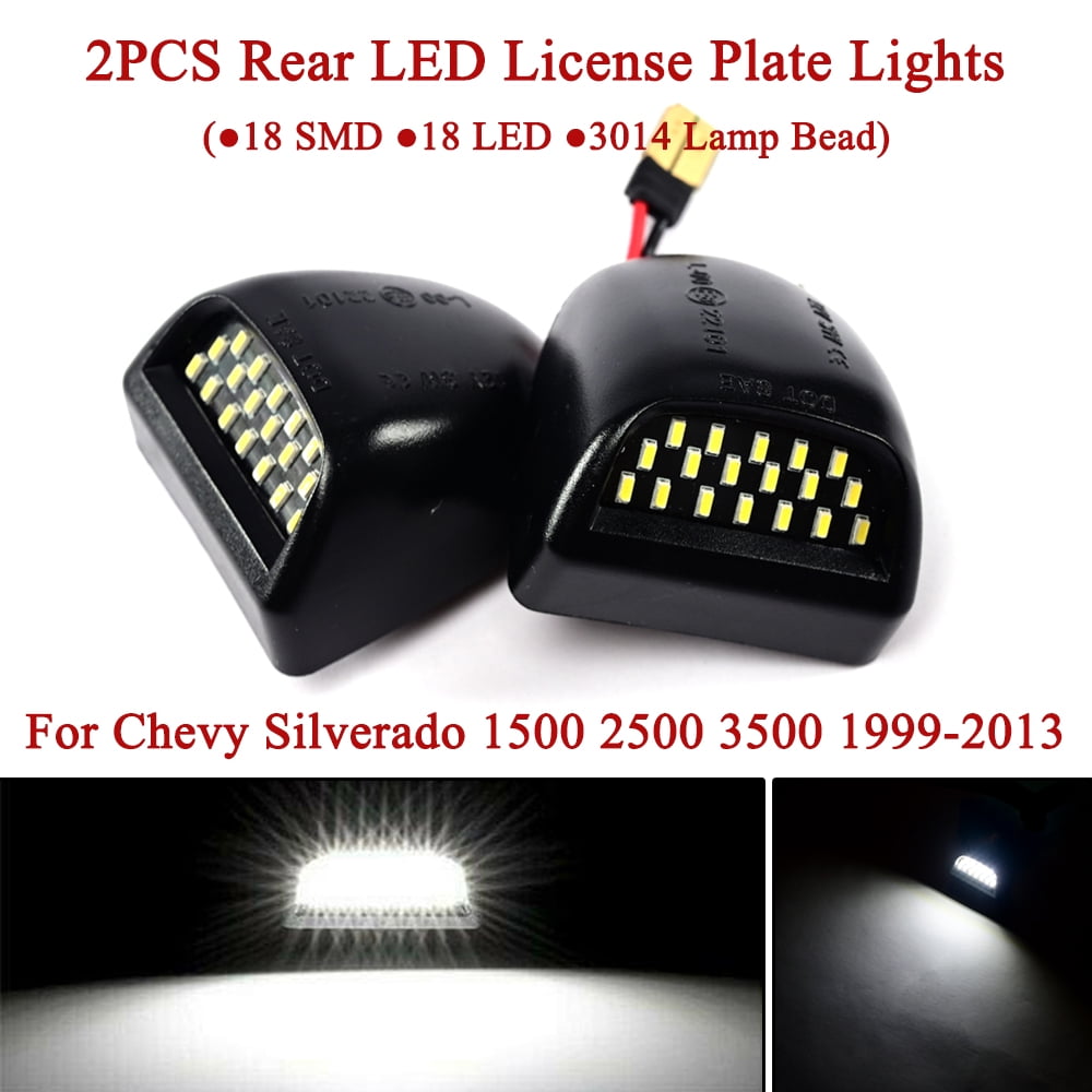 ALLTIMES 2PCS Rear LED License Plate Lights for Chevy Silverado 1500 ...