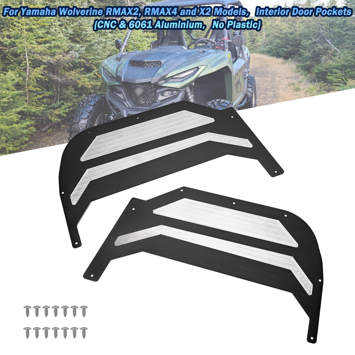 ALLTIMES 2PCS Seat Door Pockets Storage for Yamaha Wolverine Rmax 1000 ...