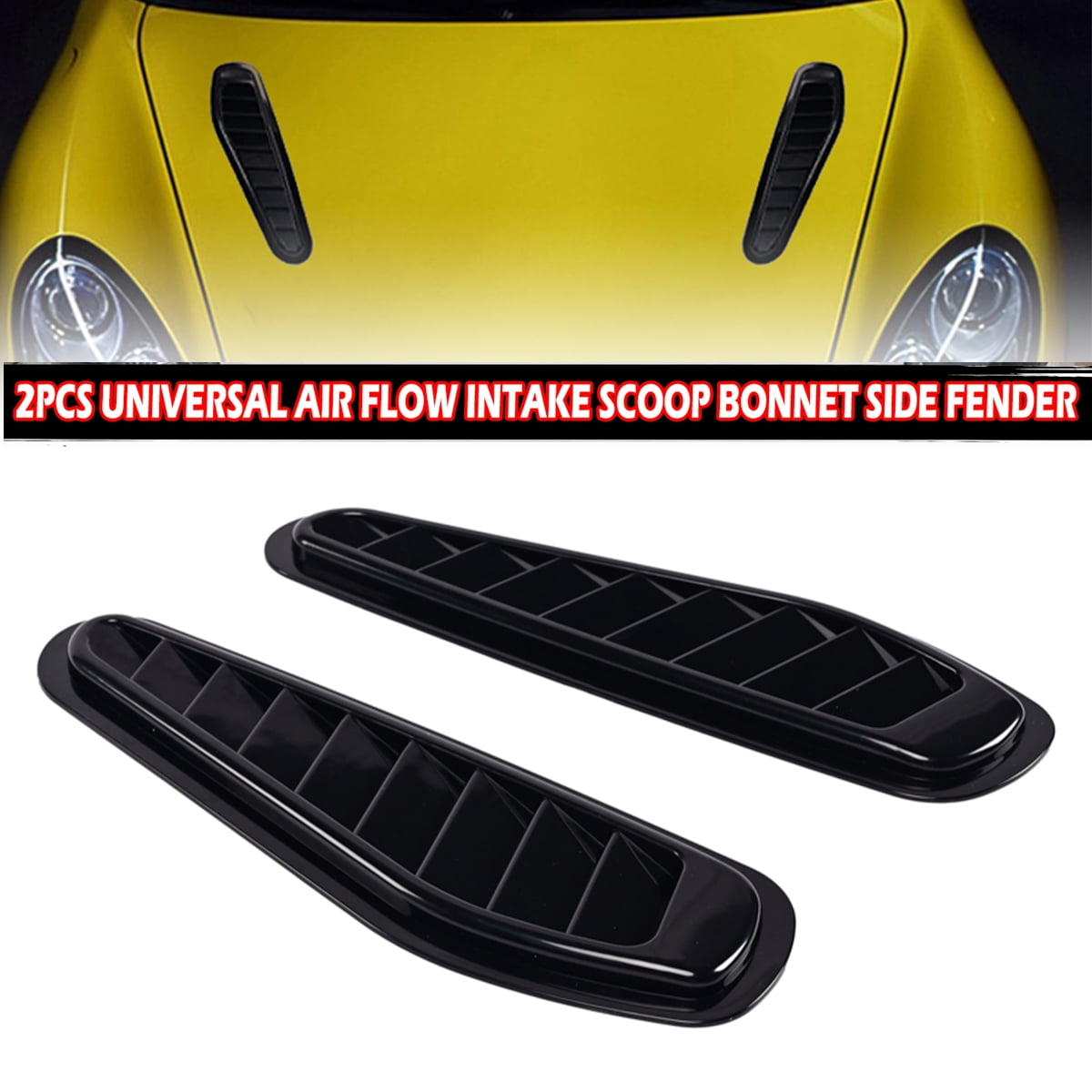ALLTIMES 2PCS Universal Air Flow Intake Scoop Bonnet Side Fender Decor ...