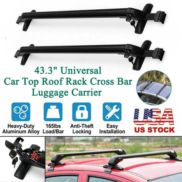 ALLTIMES 43.3" Universal Car Top Roof Rack Cross Bar Adjustable Luggage ...