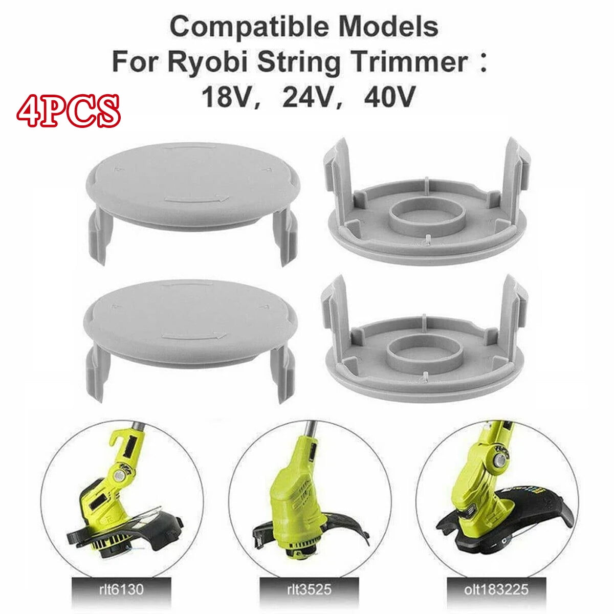 ALLTIMES 4PCS AC14HCA Trimmer Spool Cap Cover for Ryobi String Trimmer ...
