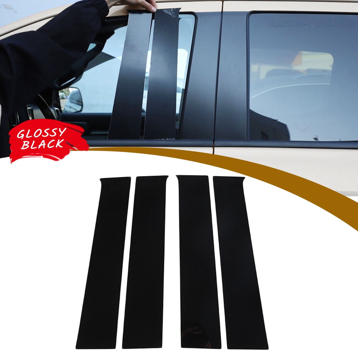 ALLTIMES 4PCS Car Pillar Post Trims for Ford Ranger 2023-2024, Gloss ...