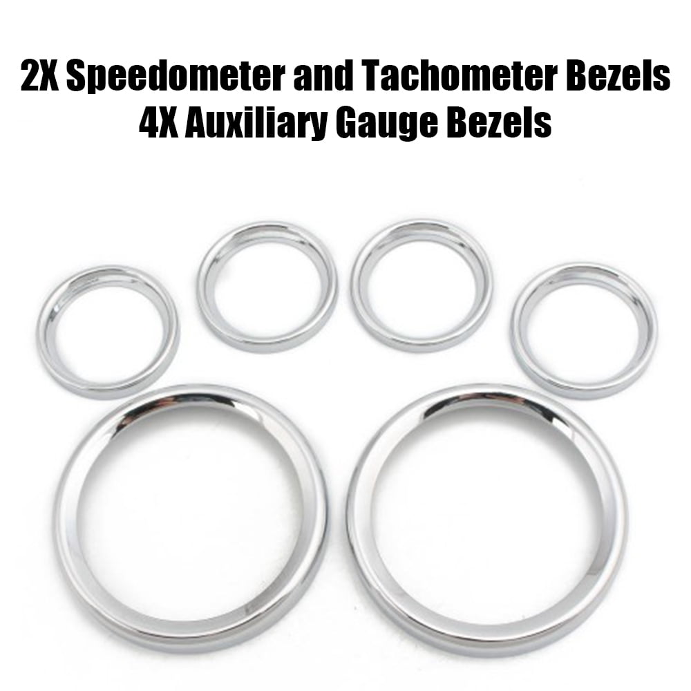 ALLTIMES 6PCS Motorcycle Gauge Bezel, Black or Chrome CNC Aluminum ...