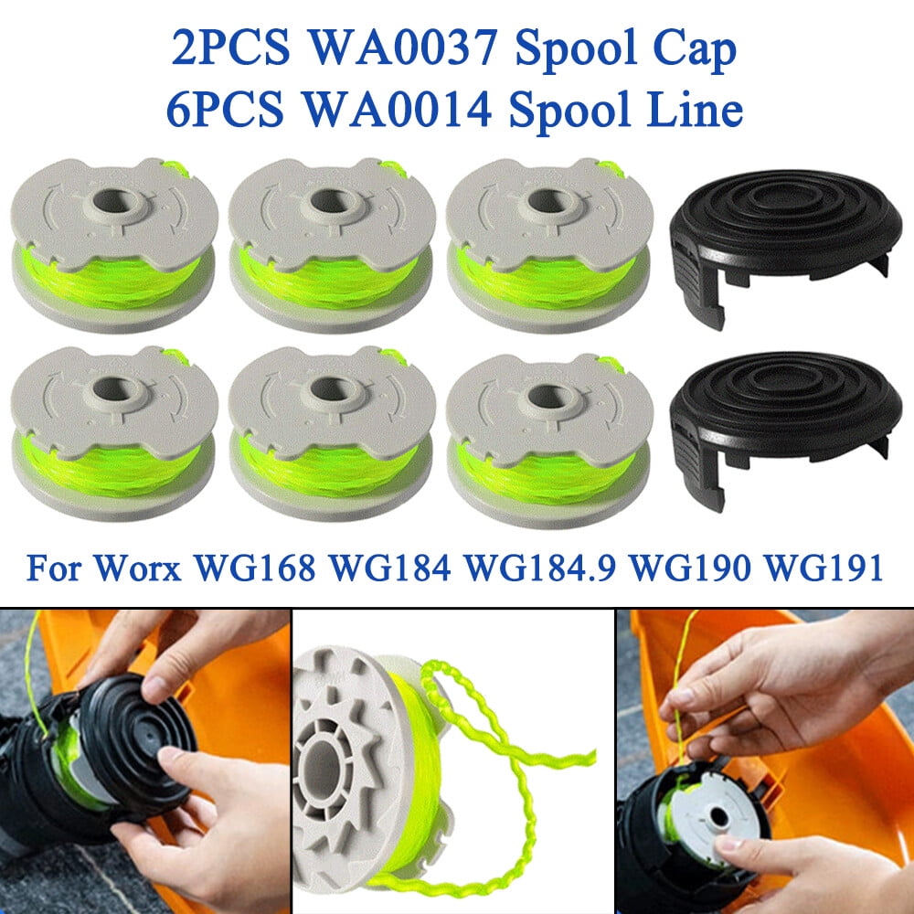 ALLTIMES 8PCS Replacement WA0014 Spool Line & WA0037 Spool Cap for Worx ...