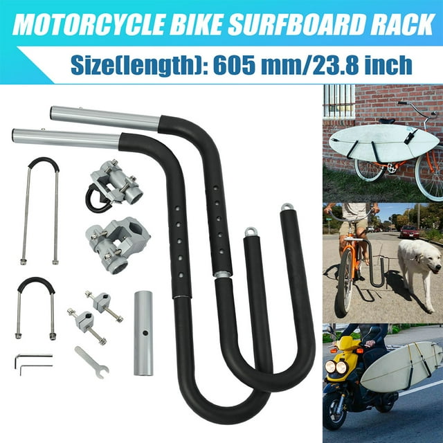 ALLTIMES Bicycle Surfboard Rack, 23.8 inch Black Aluminum Foam, Load ...