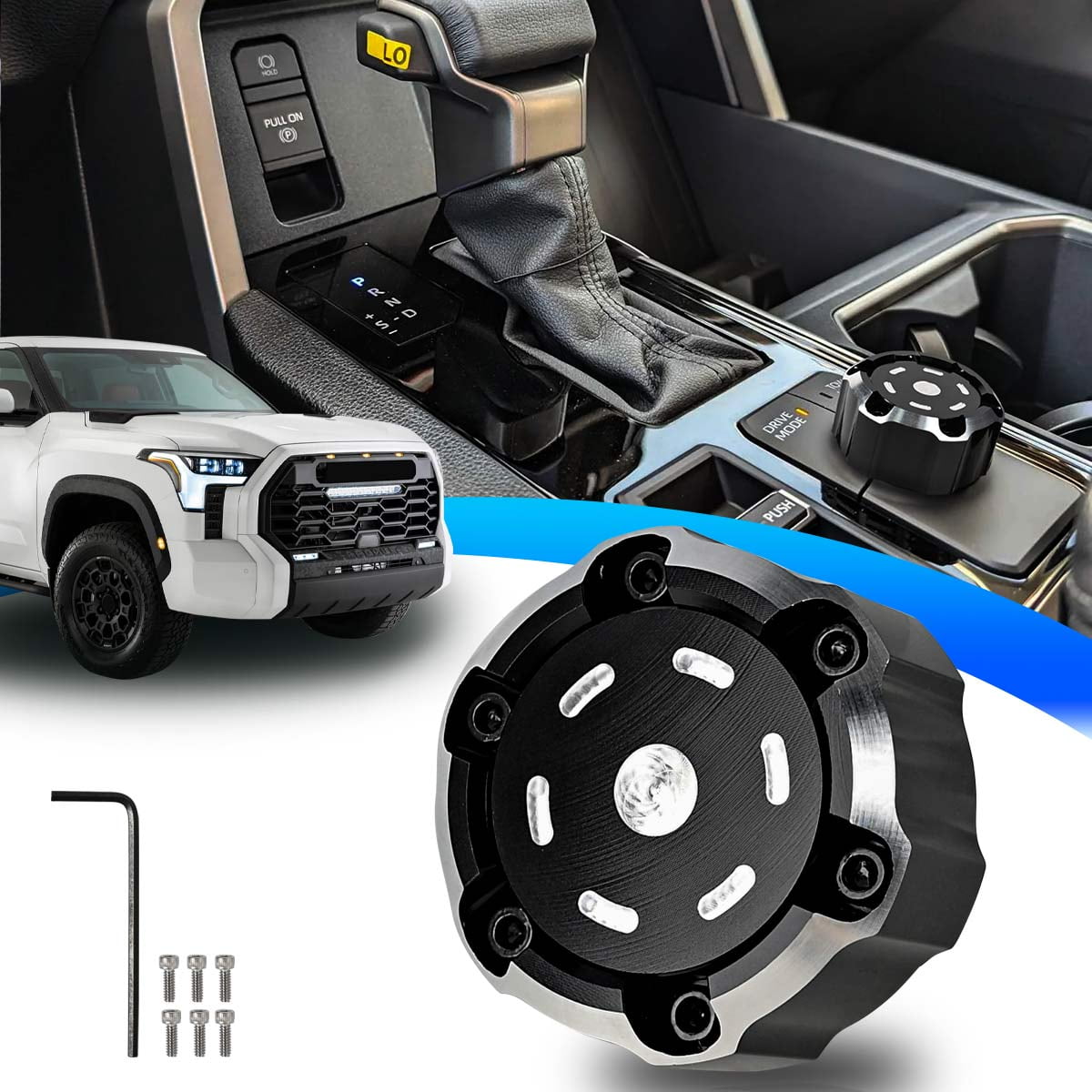 ALLTIMES Black Aluminum Drive Mode Knob for Toyota for Tundra for ...