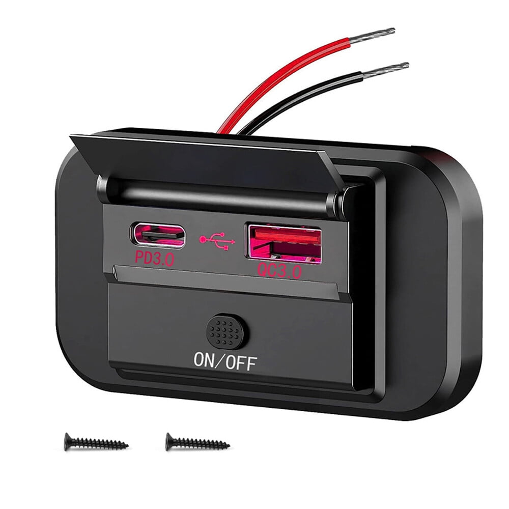 ALLTIMES Dual USB Charging Socket PD3.0+QC3.0 Car Fast Charge Socket ...