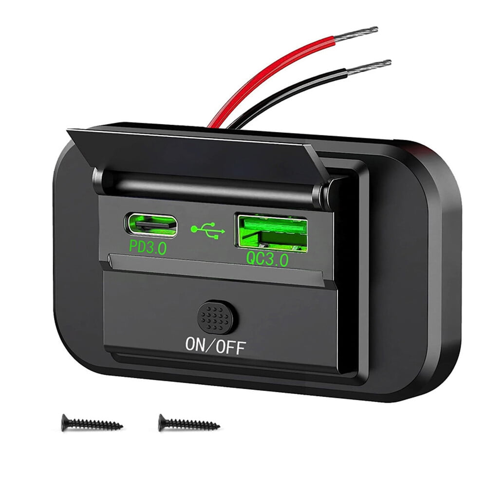 ALLTIMES Dual USB Charging Socket PD3.0+QC3.0 Car Fast Charge Socket ...