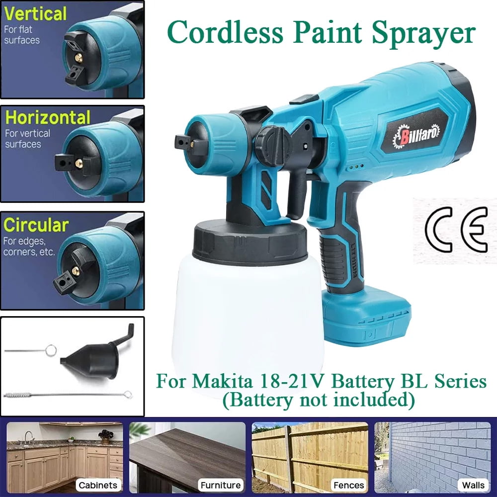 ALLTIMES Electric Cordless Paint Sprayer for Makita 18-21V BL Series ...