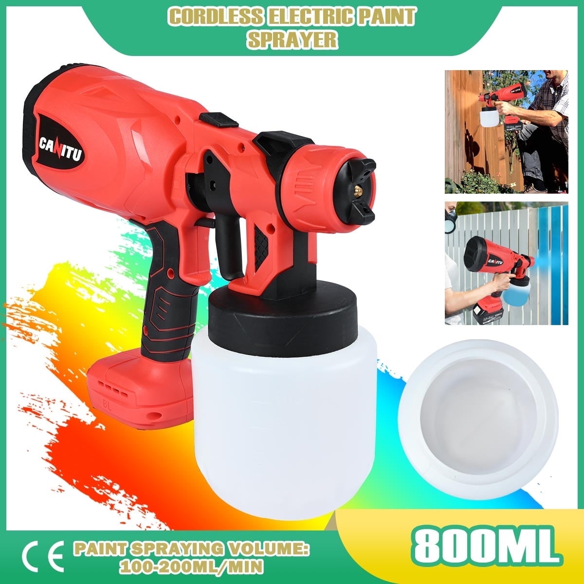 ALLTIMES Electric Cordless Paint Sprayer for Makita 18-21V BL Series ...