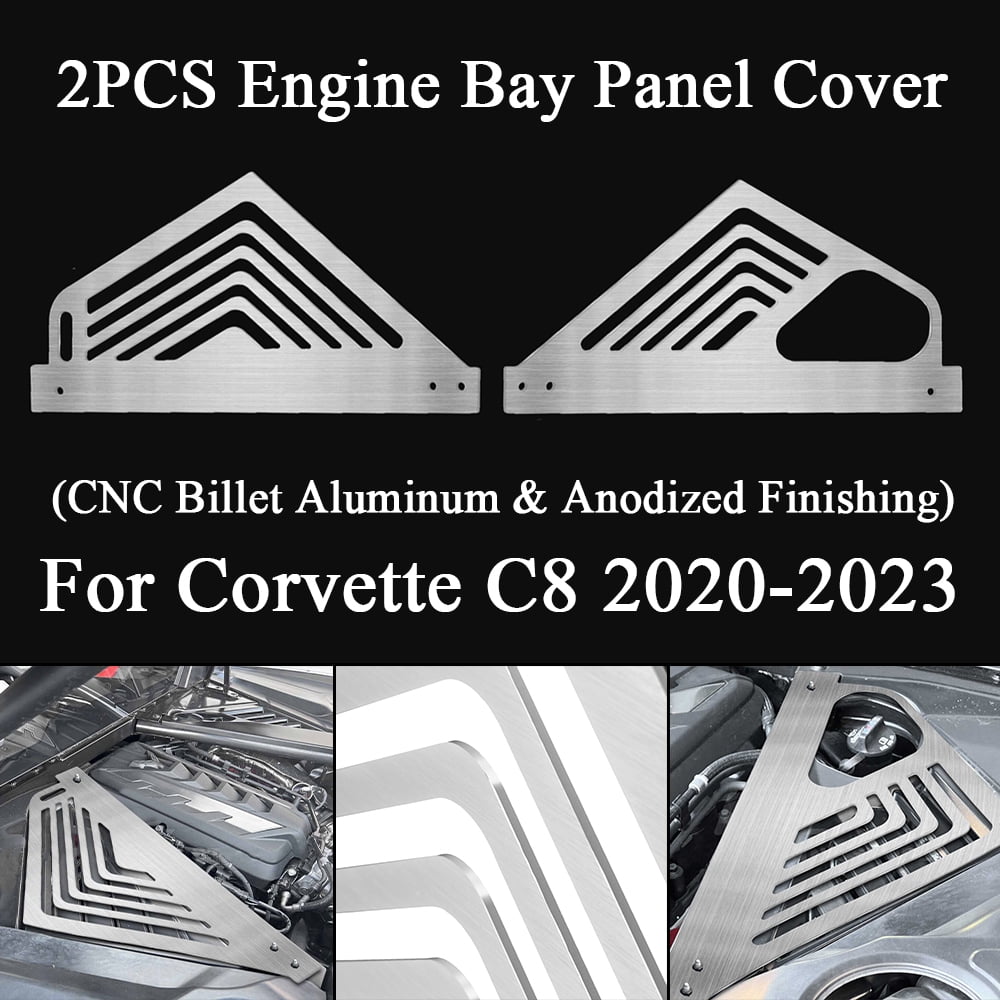 ALLTIMES Engine Bay Panel Cover for Corvette C8 2020-2023, Silver CNC ...