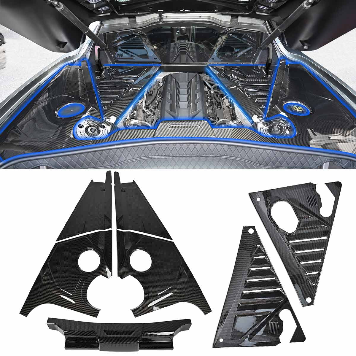 ALLTIMES Engine Bay Trim Panel Cover Kit & Engine Guards for Chevrolet ...