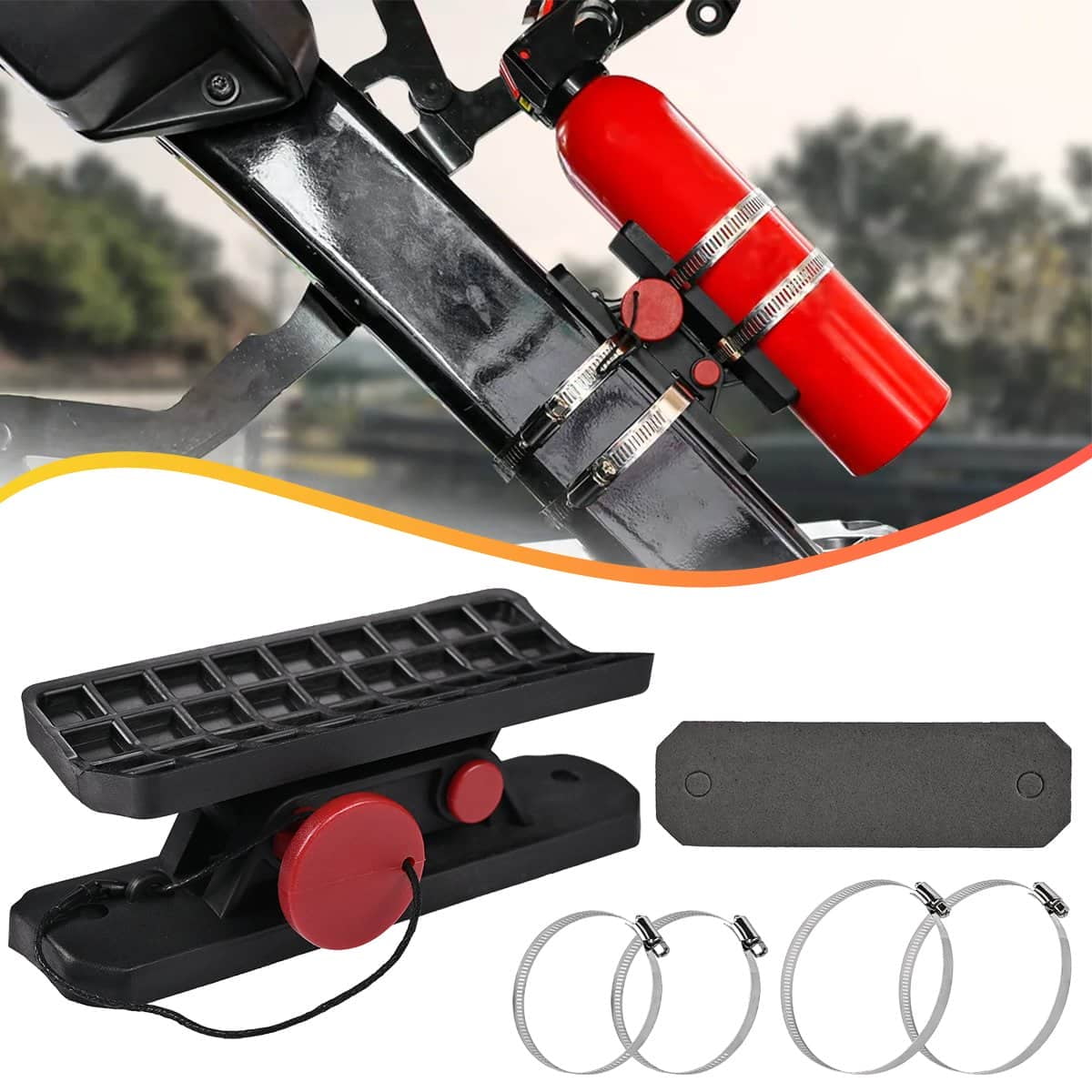 ALLTIMES Fire Extinguisher Bracket Mount Holder with 4 Fixing Clips for ...