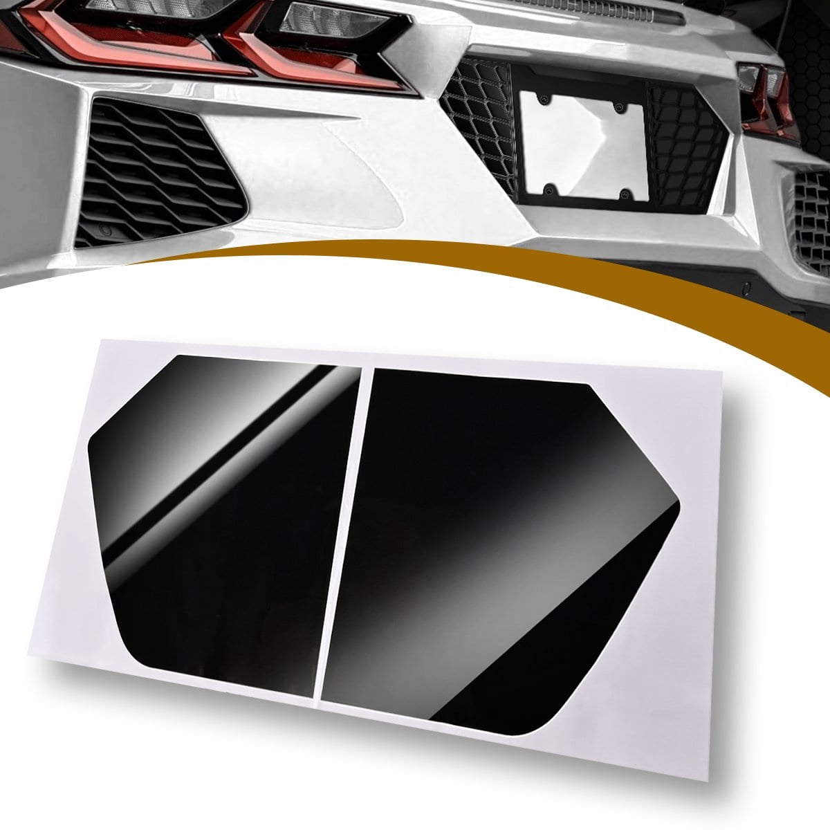 ALLTIMES For C8 Corvette License Plate Grille Background Sticker, Black ...
