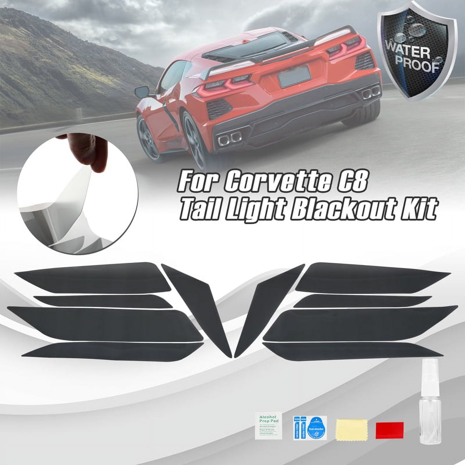 ALLTIMES For Corvette C8 Stingray 2020 Tail Light Blackout Kit 10 PCS ...