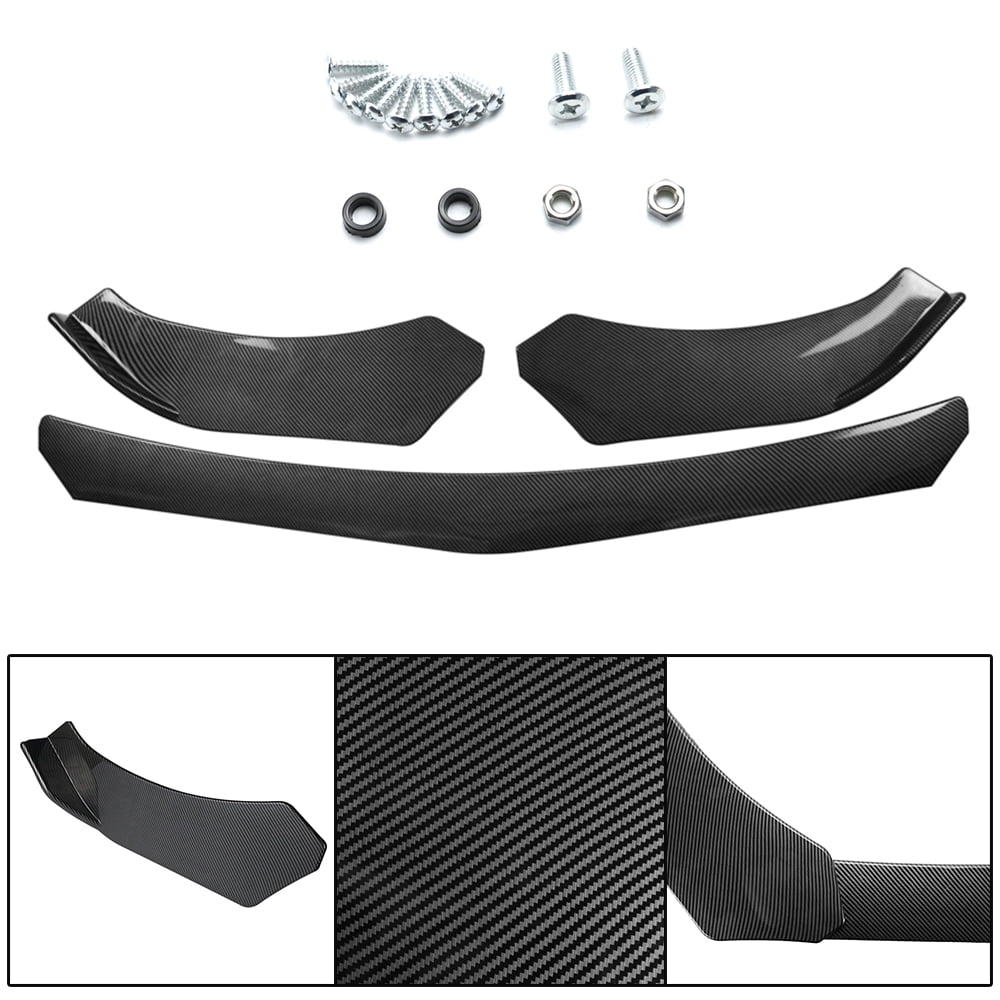 ALLTIMES Front Bumper Lip Spoiler Splitter, Black Carbon Fiber Look ...