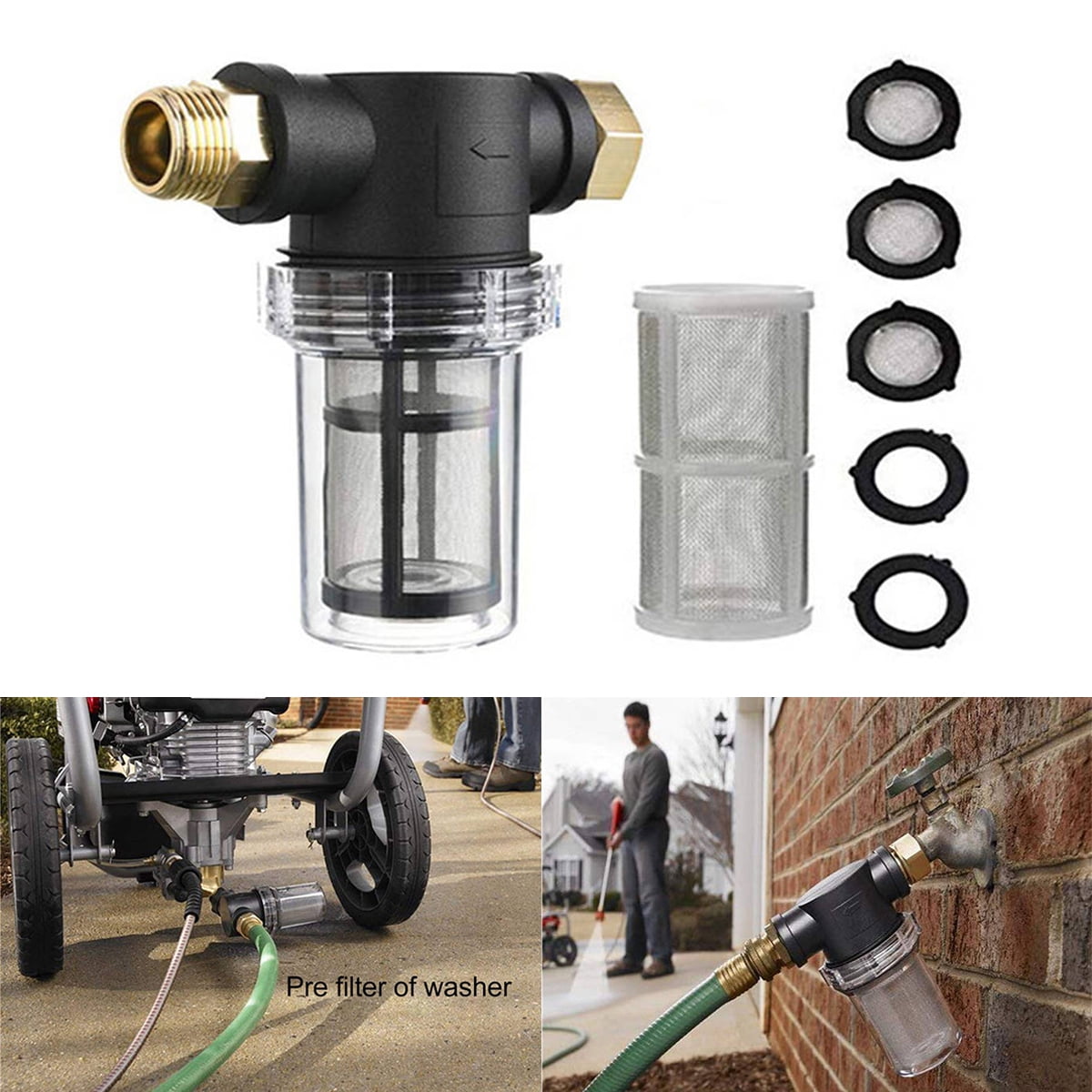 ALLTIMES Garden Hose Filter For Pressure Washer Inlet Water Inline ...