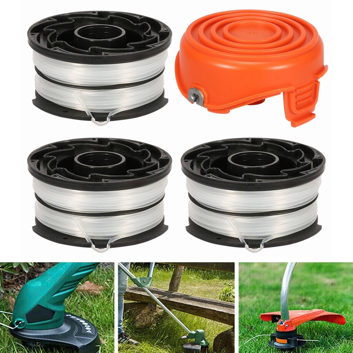 ALLTIMES HBG04 Strimmer Spool Cover + 4PCS HB04 Spool Line For Black ...