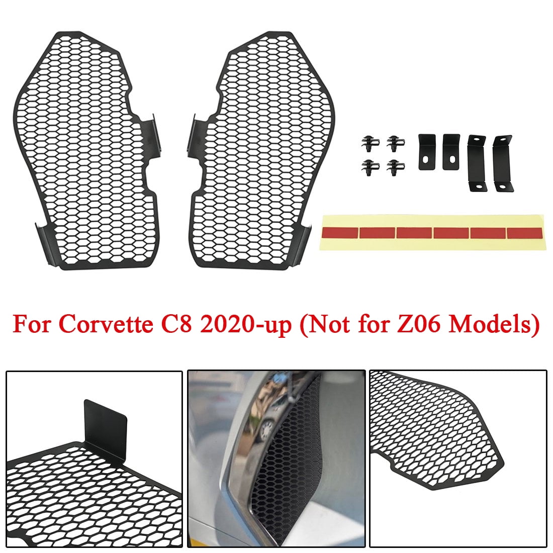 ALLTIMES Intake Mesh Guards Grille for Corvette C8 2020-up, Aluminum ...