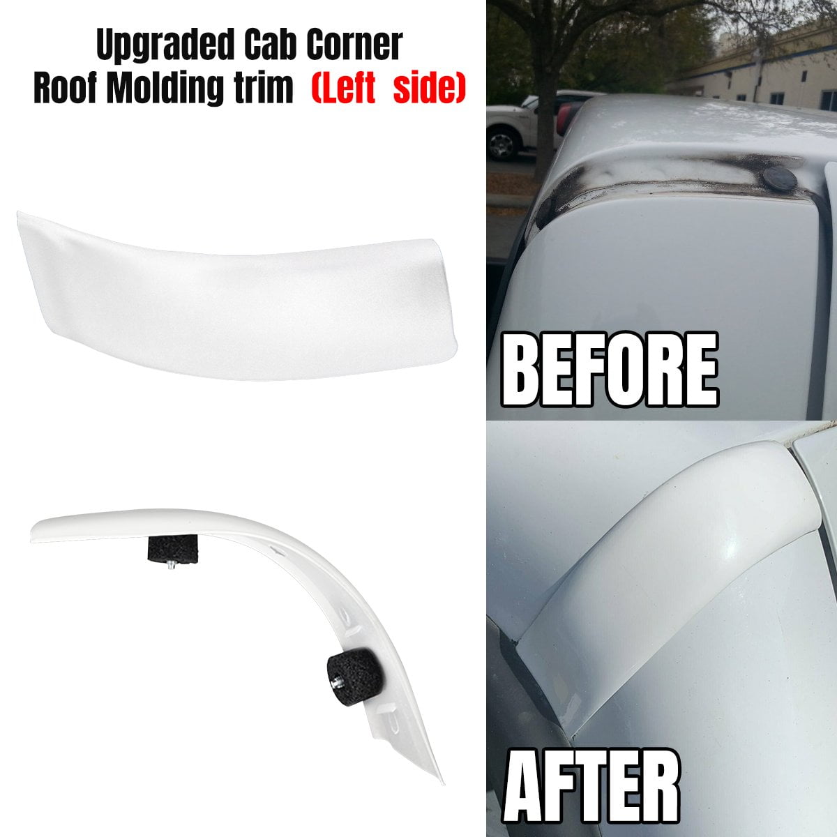 ALLTIMES Left Upgraded Cab Corner Roof Molding Trim for Ford F250 F350 ...