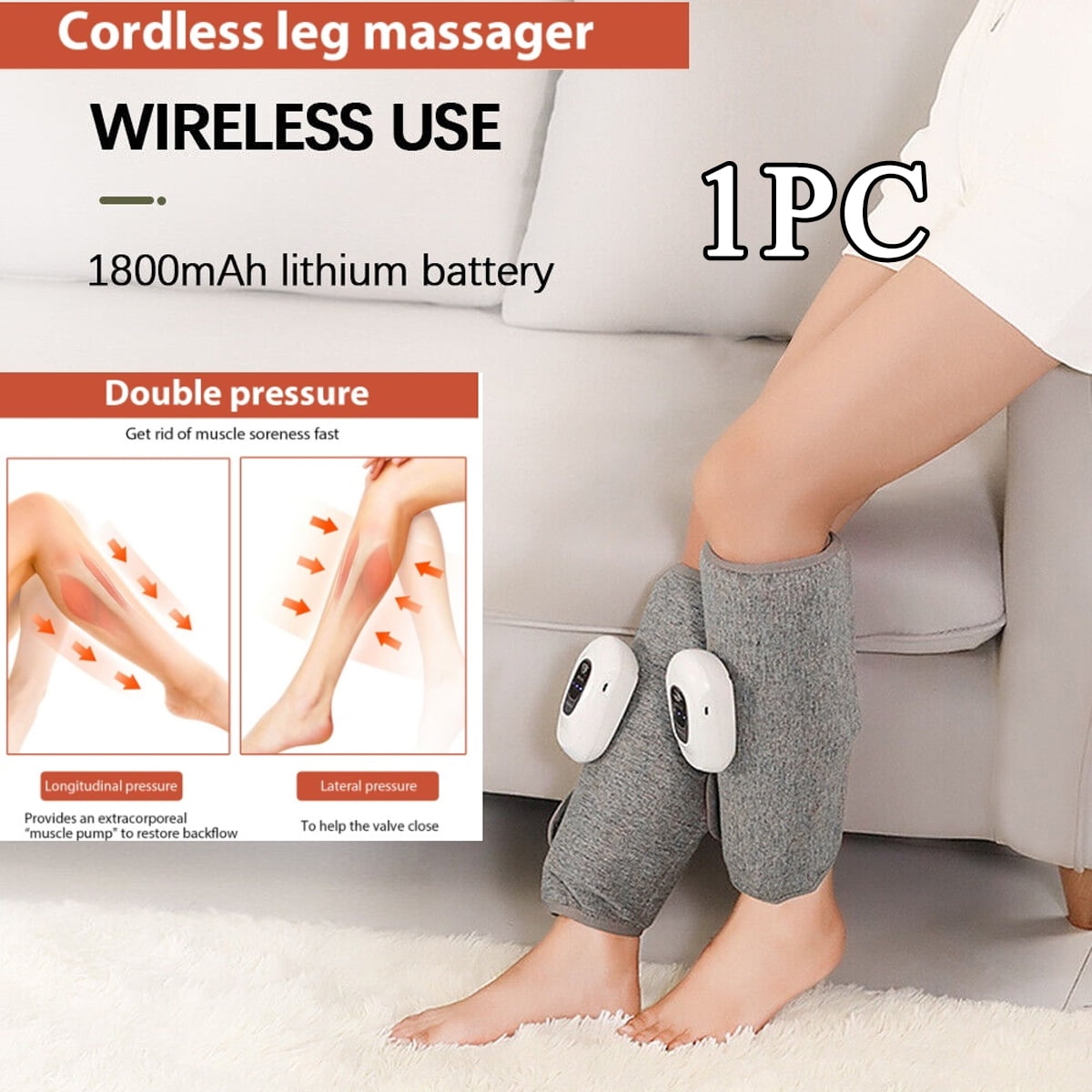 ALLTIMES 3-Stage Portable Compression Leg Massager with USB-C Charging ...