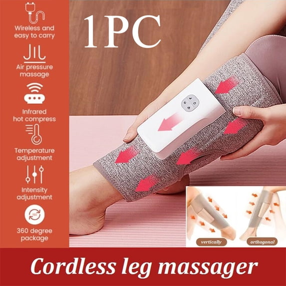 ALLTIMES Leg Massager, Heated Air Compression for Calf and Foot Relief ...