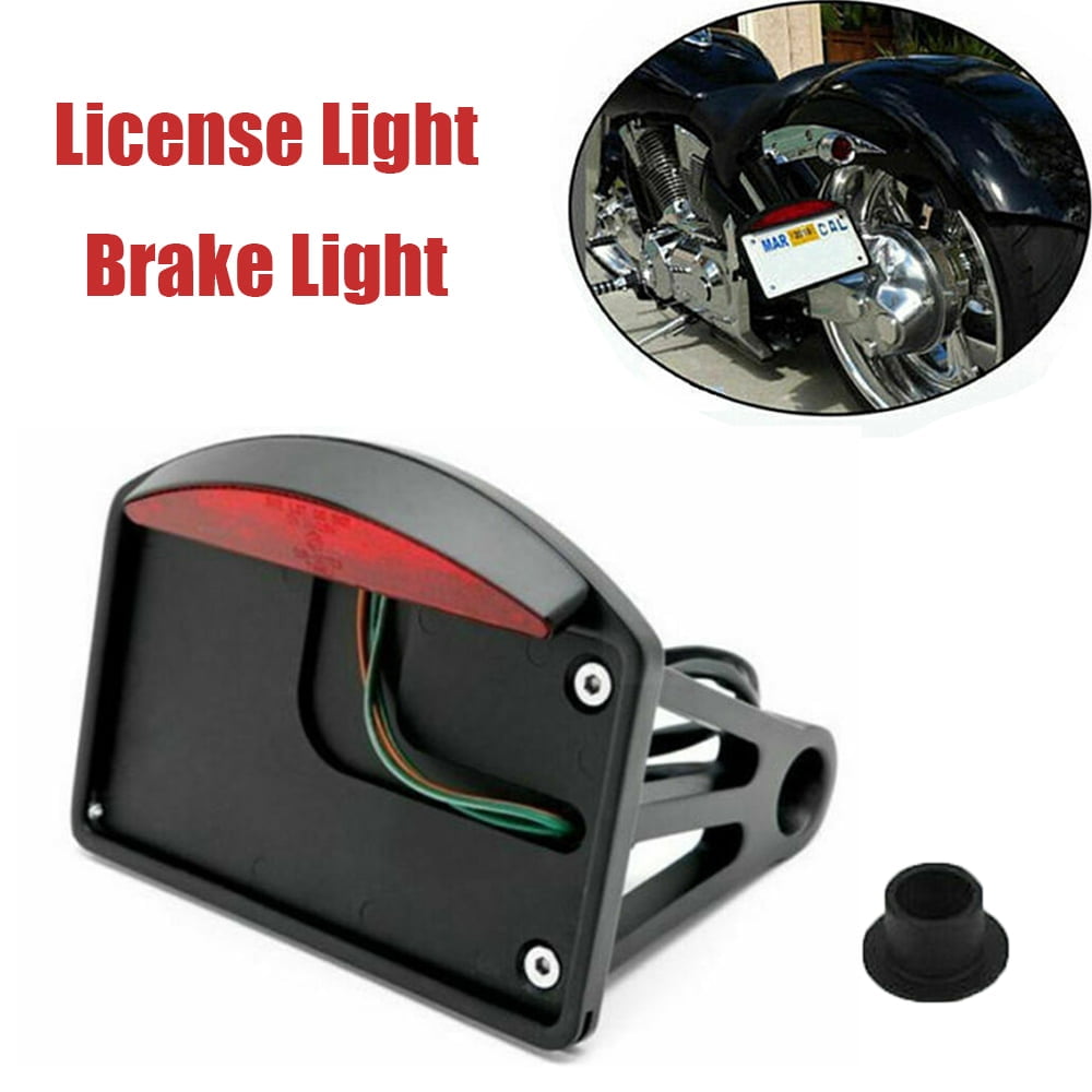 ALLTIMES Motorcycle Side Mount License Plate Frame LED Tail Light ...