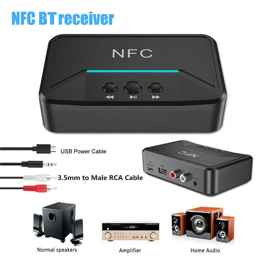 ALLTIMES NFC BT5.0 Receiver BT200 Long-Range Wireless Dual Audio Port ...