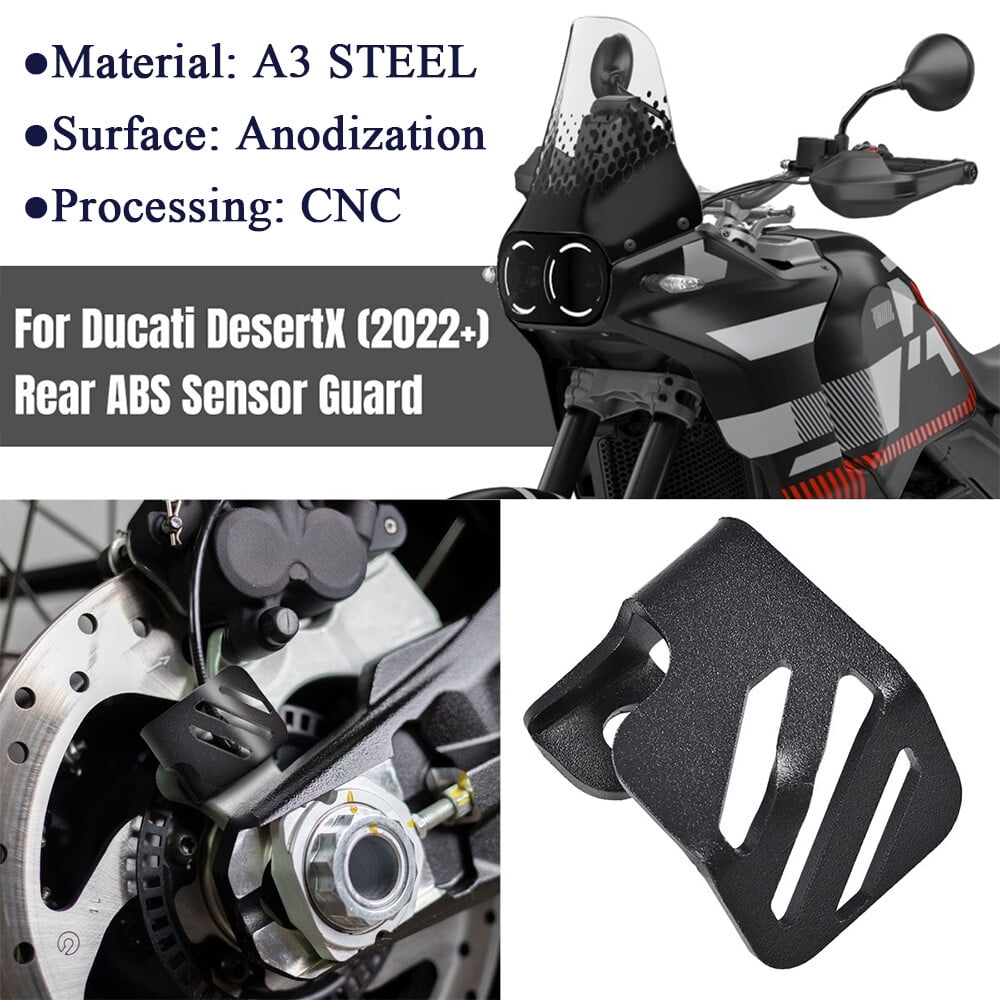 ALLTIMES Rear ABS Sensor Guard for Ducati DesertX 2022+, Black A3 Steel ...