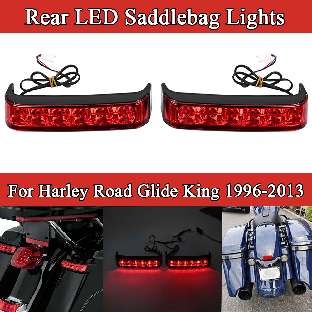 ALLTIMES Rear LED Saddlebag Lights for Harley Road Glide King 1996-2013 ...