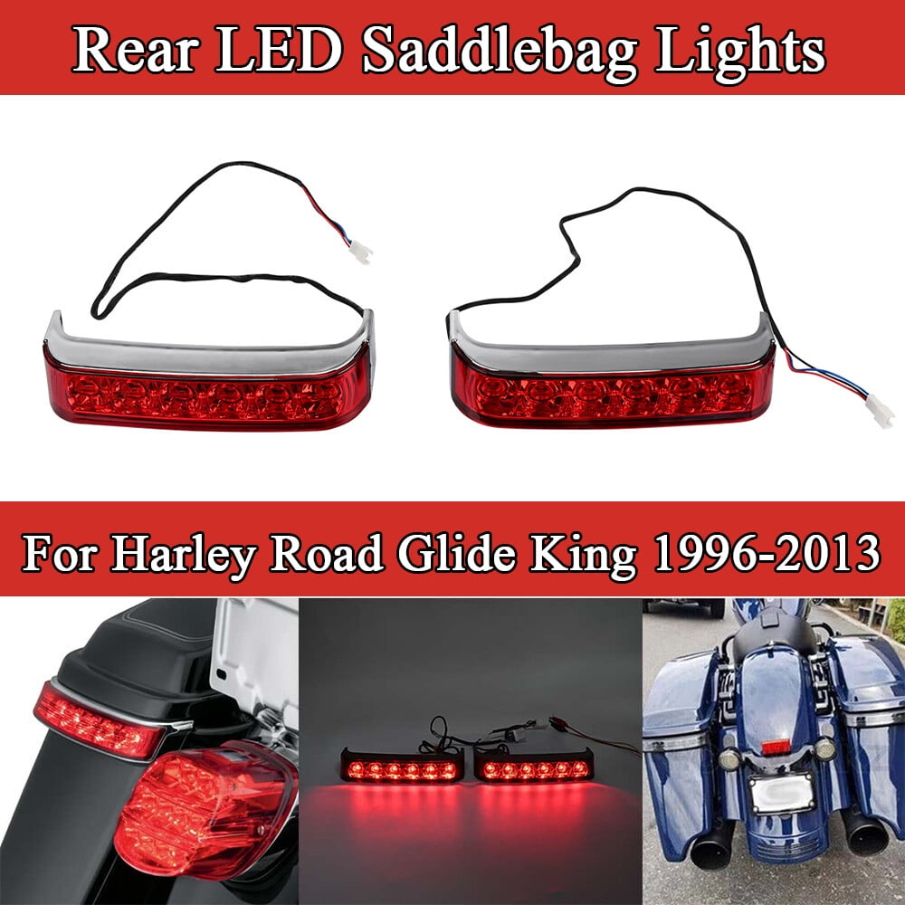 ALLTIMES Rear LED Saddlebag Lights for Harley Road Glide King 1996-2013 ...