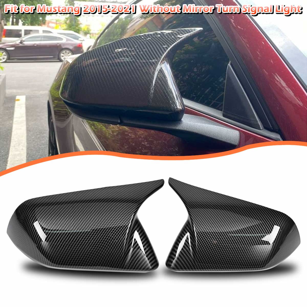 ALLTIMES Rearview Mirror Cover Cap for Ford for Mustang 2015-2022 ...