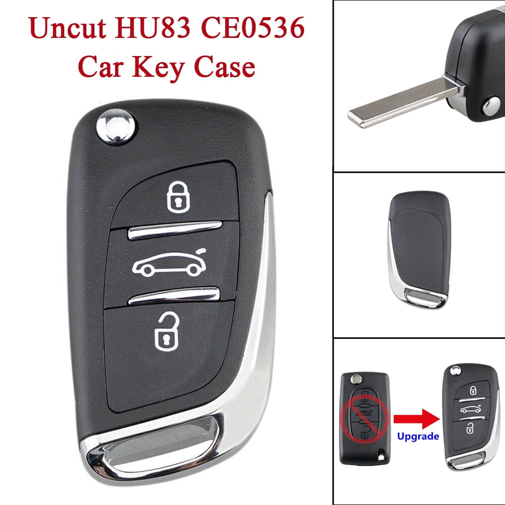 ALLTIMES Remote Key Case Uncut HU83+CE0536 3 Buttons for Peugeot 207 307 308 3008 5008 807 ...