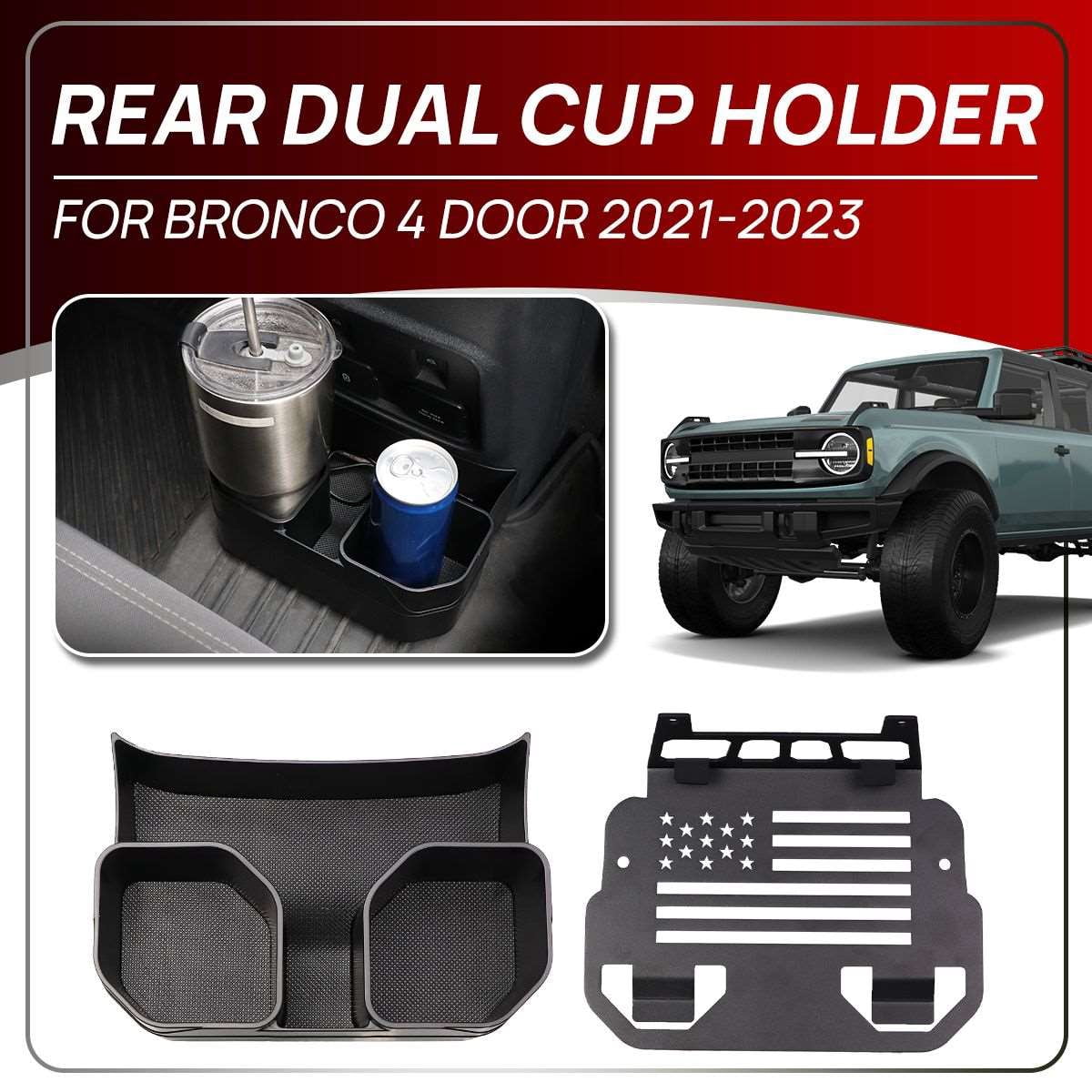 ALLTIMES Removable Cup Holder for Ford for Bronco 4 Door 2021-2023 ...