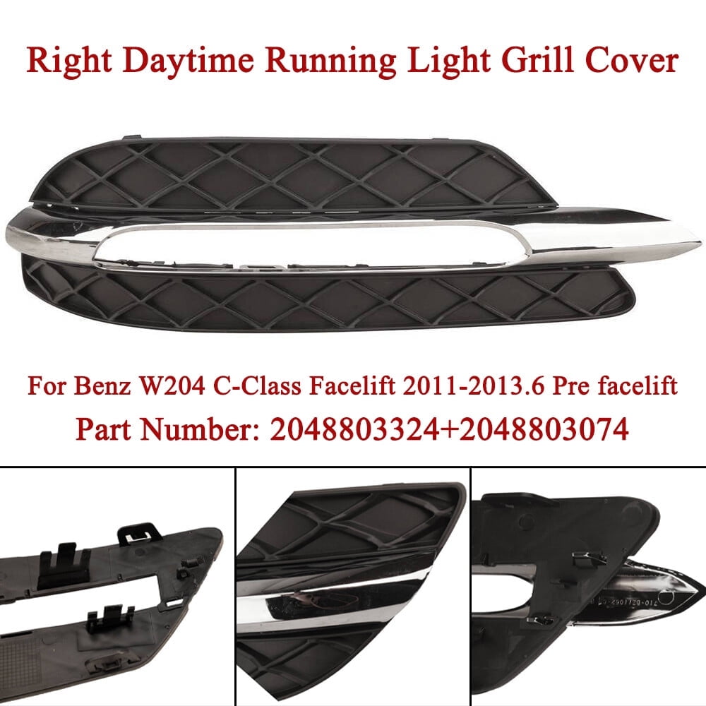 ALLTIMES Right Daytime Running Light Grill Cover for Benz W204 C-Class ...