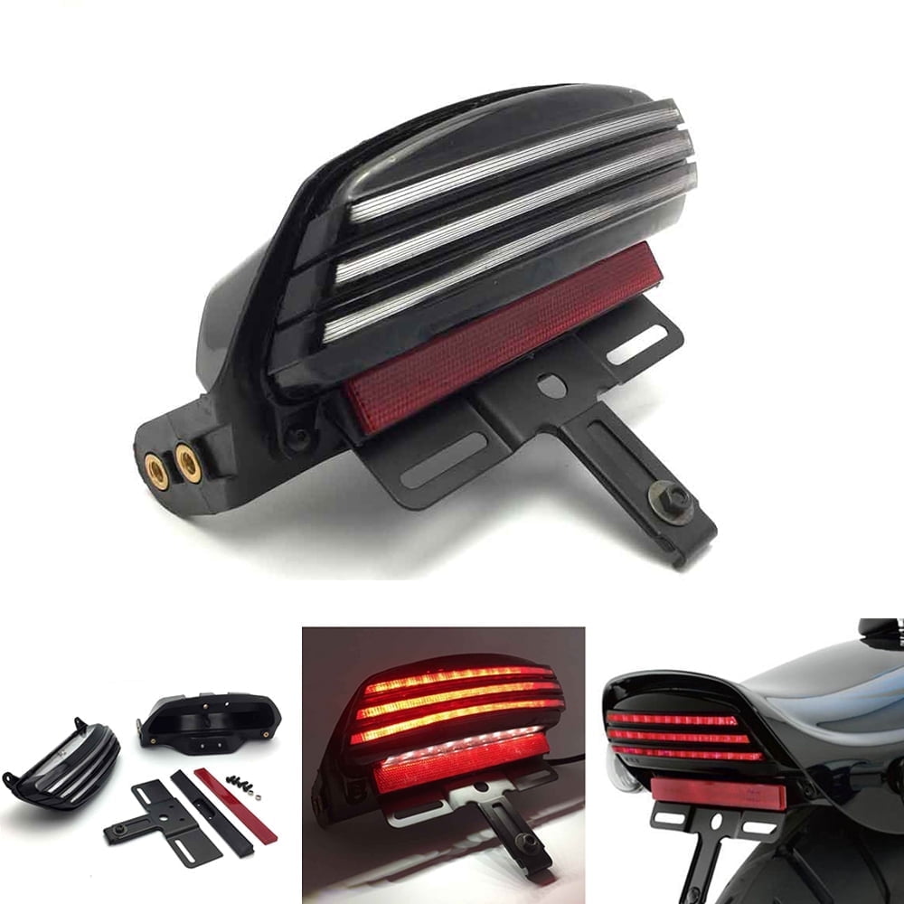 ALLTIMES Smoke Fender LED Tail Light Bracket, Red Running Brake Light ...