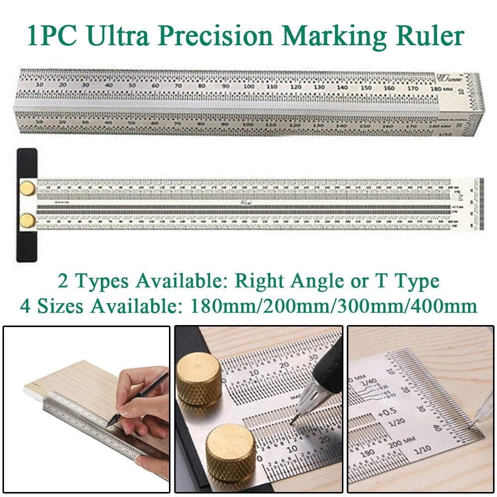 ALLTIMES Ultra Precision Marking Ruler T Type 300mm Ruler, Stainless ...