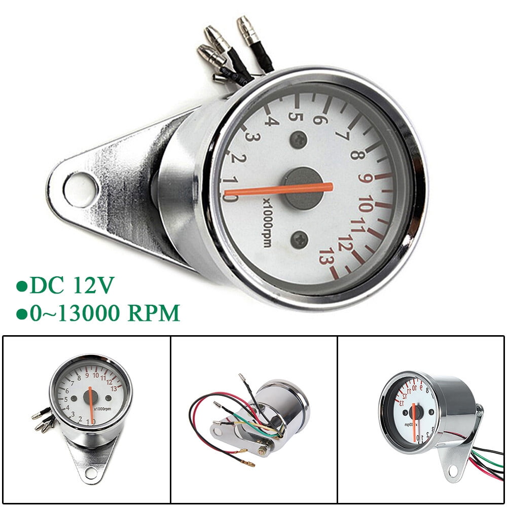 ALLTIMES Universal 12V 13000 RPM Motorcycle LED Backlight Tachometer ...