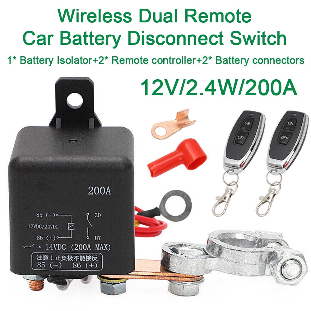 ALLTIMES Wireless Dual Remote Car Battery Disconnect Switch Car Relay ...