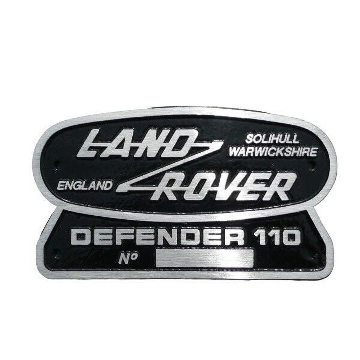 ALLUMINIUM SOLID DIE-CAST BADGE PLATE "LAND ROVER DEFENDER 110 SOLIHULL ...