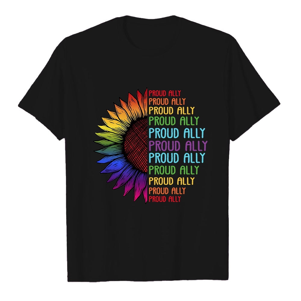 ALLY Sunflower LGBT Flag Gay Pride Month Proud LGBTQ Shirt - Walmart.com