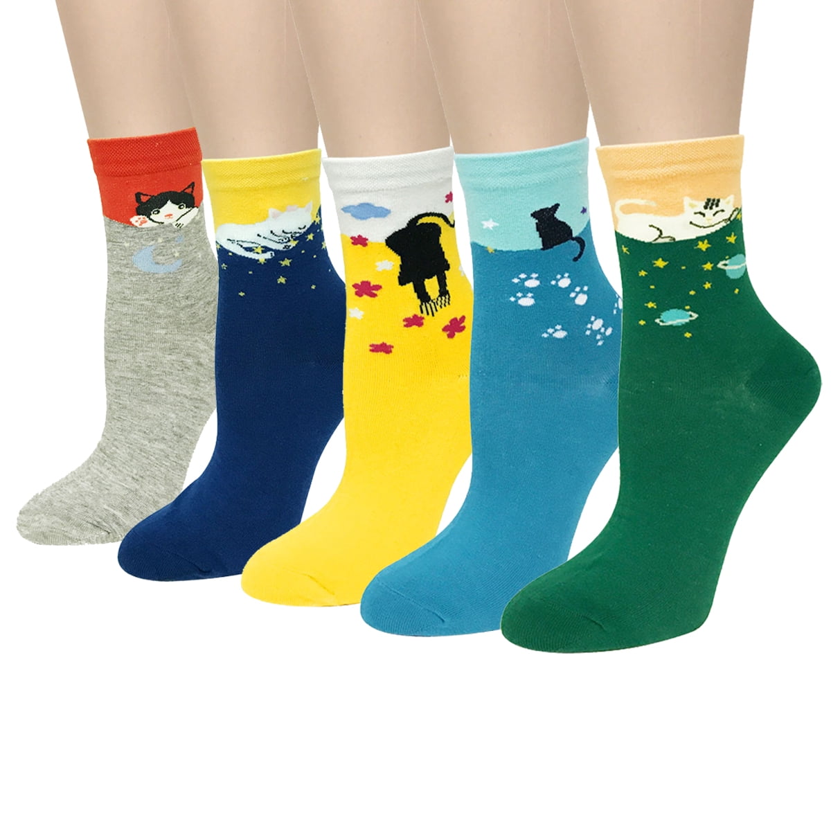 ALLYDREW Furry Animal Cat Socks Cotton Blend Cute Animal Novelty Socks ...