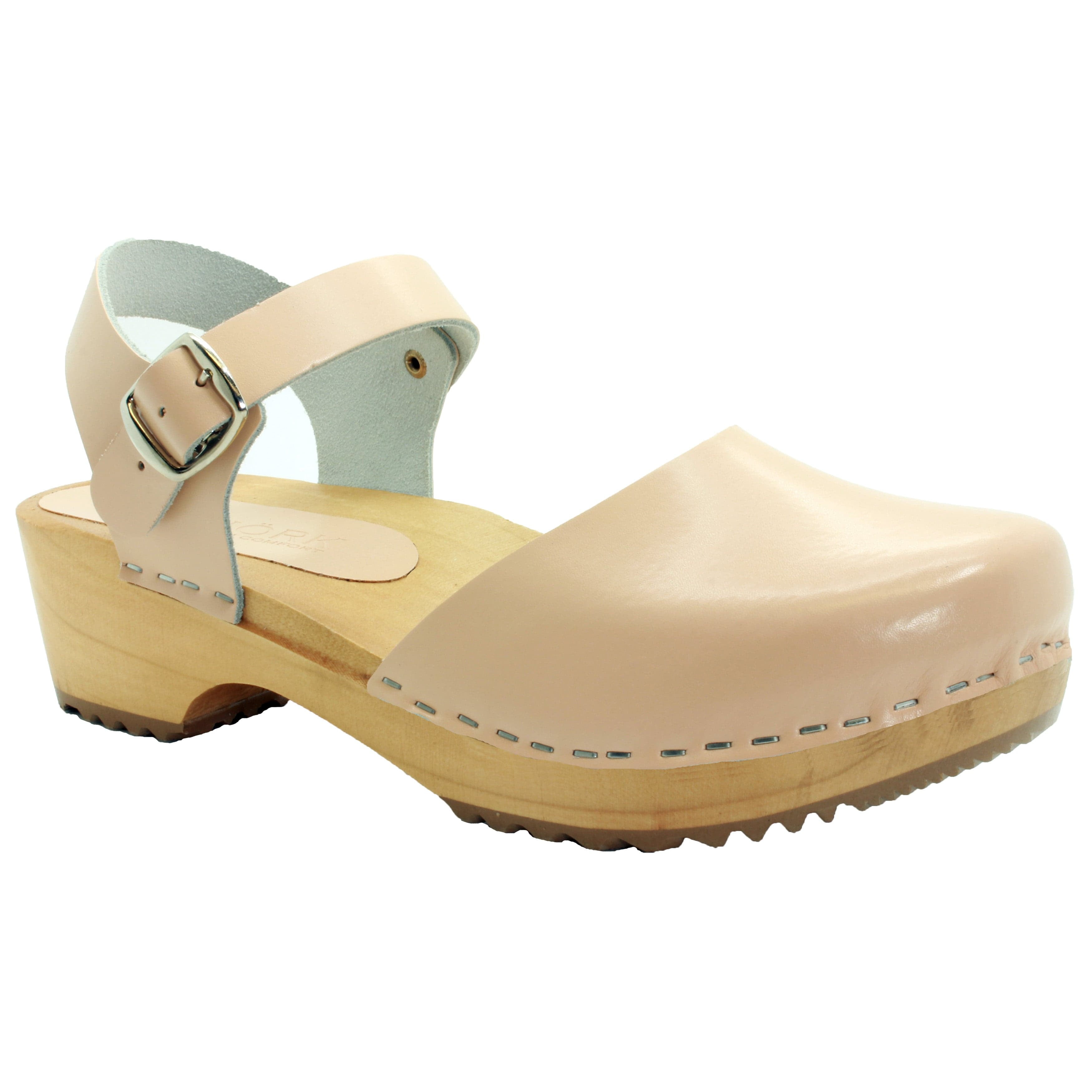 ALMA Swedish Wood Clog Leather Sandals - Walmart.com