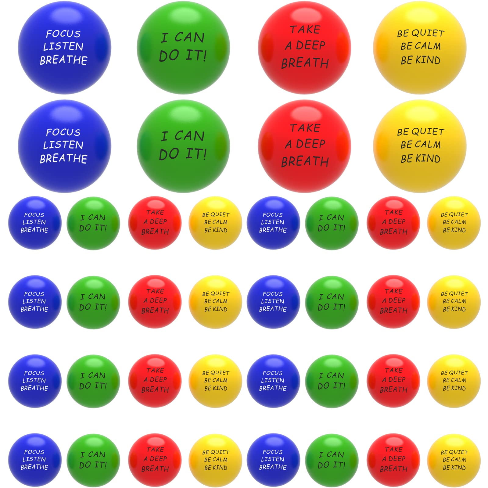 ALMAH Motivational Stress Balls for Kids and Adults (40 Pack), Stress ...