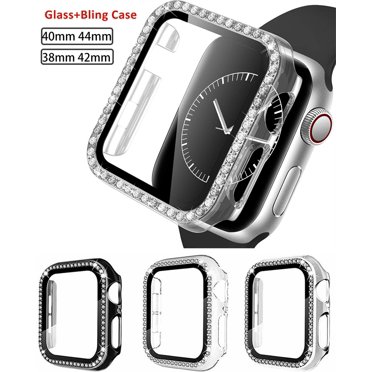 YuiYuKa Glass+Cover Compatible with Apple Watch Case 45mm 41mm 44mm ...