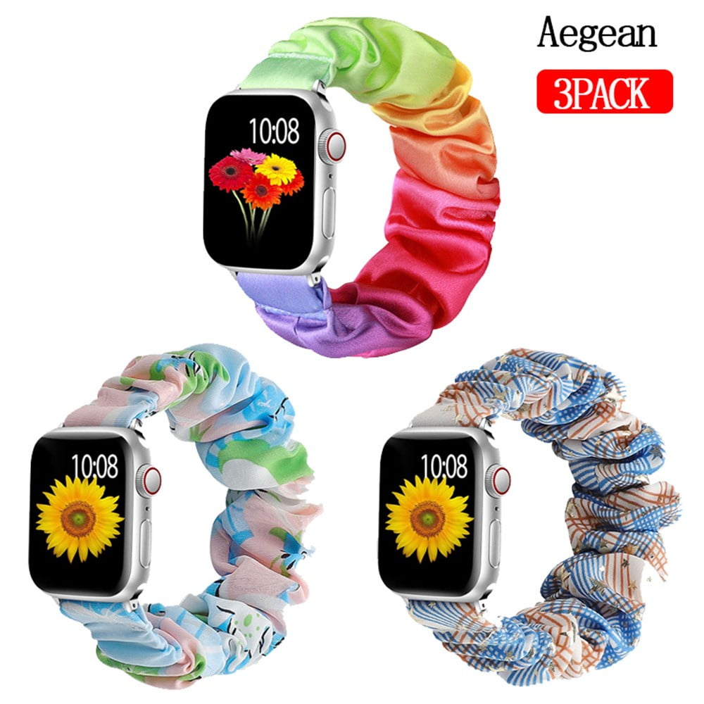 ALMNVO 3 Packs Scrunchie Strap Compatible for Apple Watch Bands 40mm ...